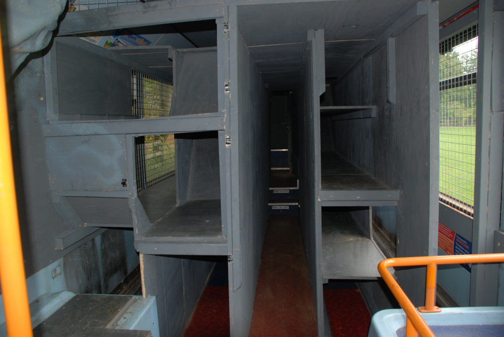 Cave bus with all the hatch covers removed | Northampton Scouts